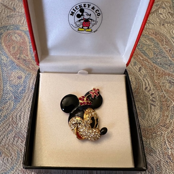 Jewelry | Disney Minnie Mouse Novelty Pin With Rhinestones Napier ...